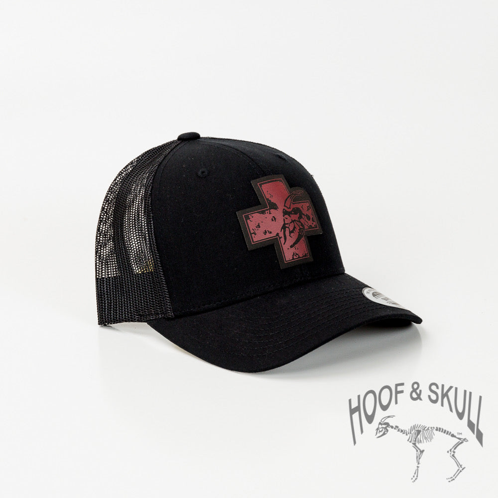 Goat Skull Medic Cross Hat | Tactical Trucker Hat | Hoof & Skull